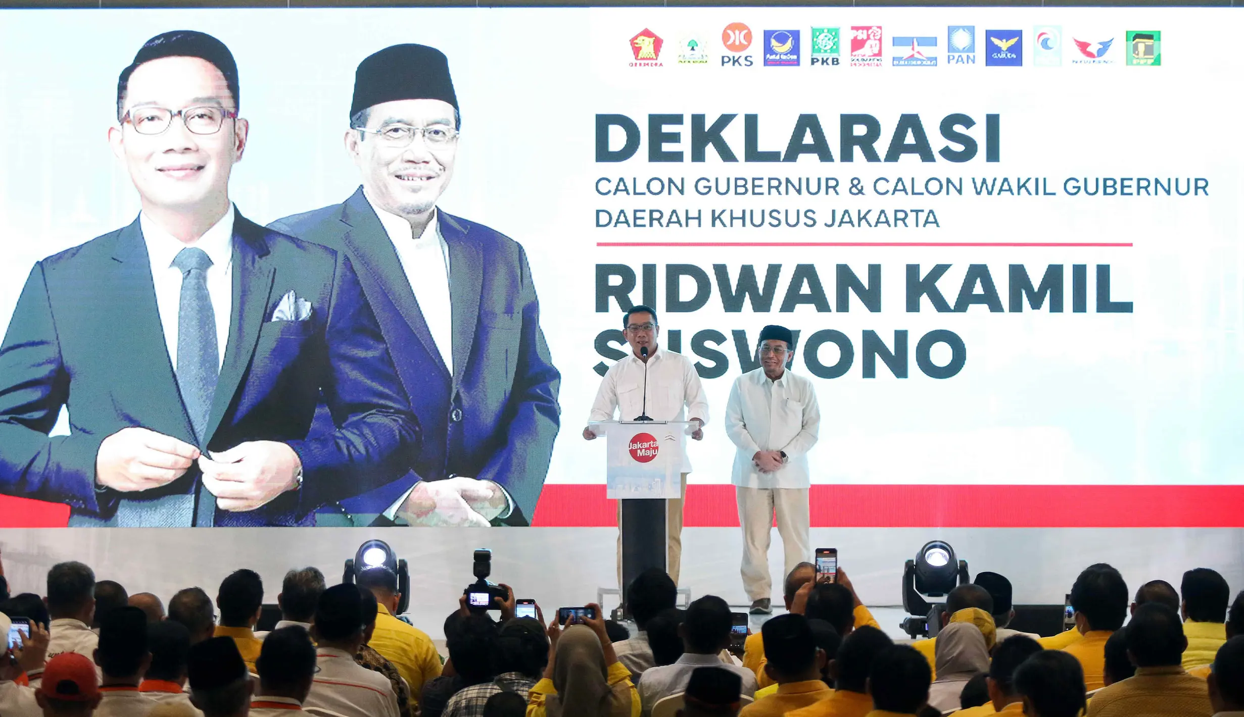 Resmi, Ridwan Kamil - Suswono Dideklarasikan Maju Pilkada Jakarta 2024 - Foto Liputan6.com