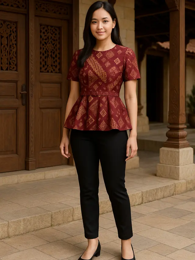 7 Model Batik Merah Maroon Wanita Terbaru yang Menarik dan Stylish ...