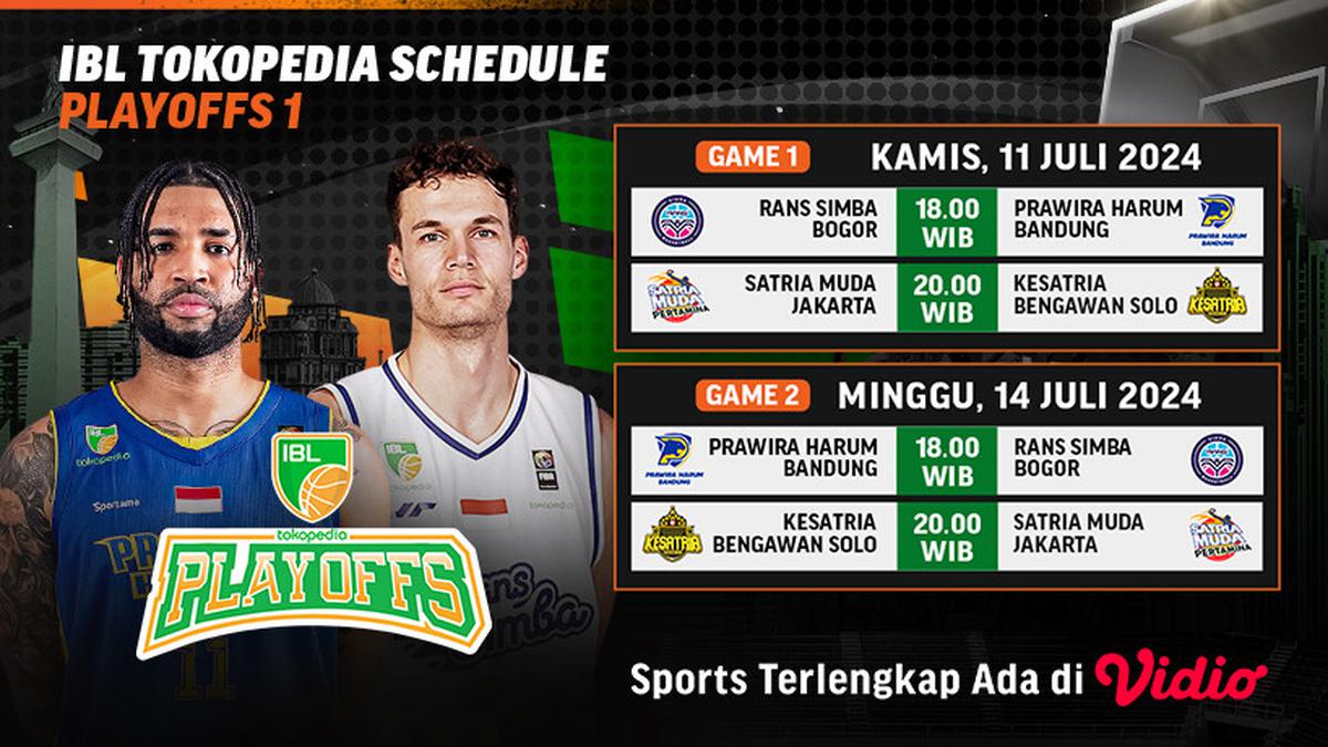 Jadwal Siaran Langsung IBL Tokopedia 2024 Babak Playoff 1 di Vidio Pekan Ini - Ragam Bola.com