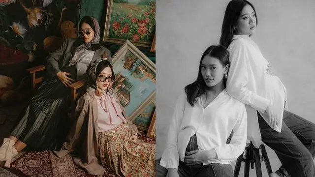 Hamil Bareng, Ini 6 Maternity Shoot Alika Islamadina Bersama Sahabat ...