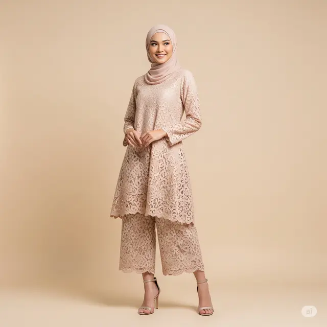 7 Inspirasi Baju Pesta Brokat Setelan Celana untuk Tampilan Elegan - Hot Liputan6.com