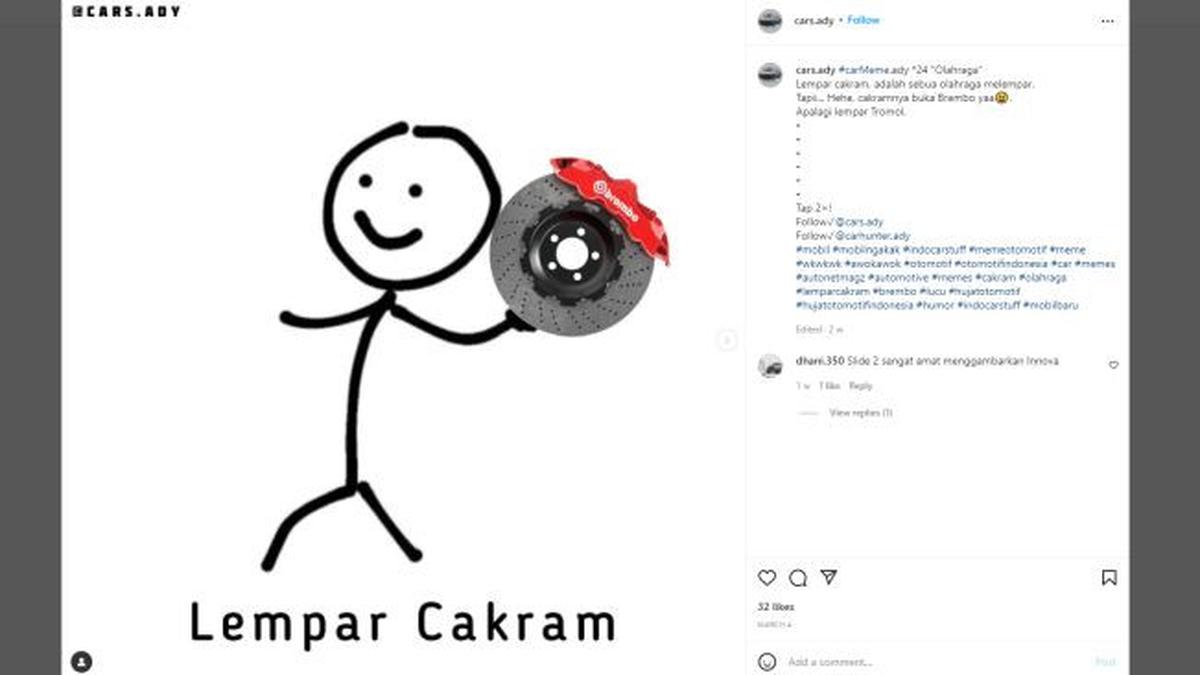 Meme Otomotif Pekan Ini: Olahraga Lempar Cakram - Otomotif Liputan6.com