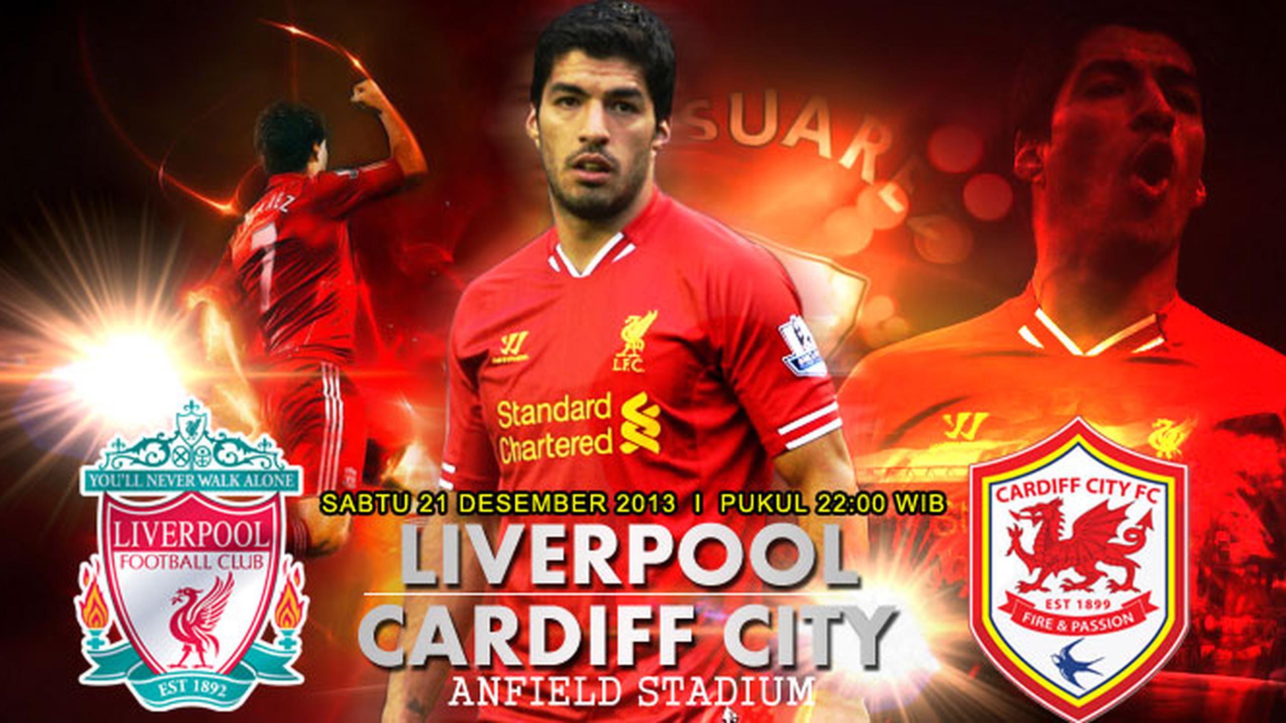 Liverpool vs Cardiff: Pesta Gol Lagi Suarez!