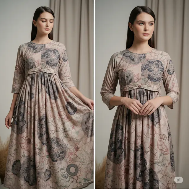 6 Model Baju Batik dengan Ikat Pinggang di Bawah Dada 2025, Bikin ...