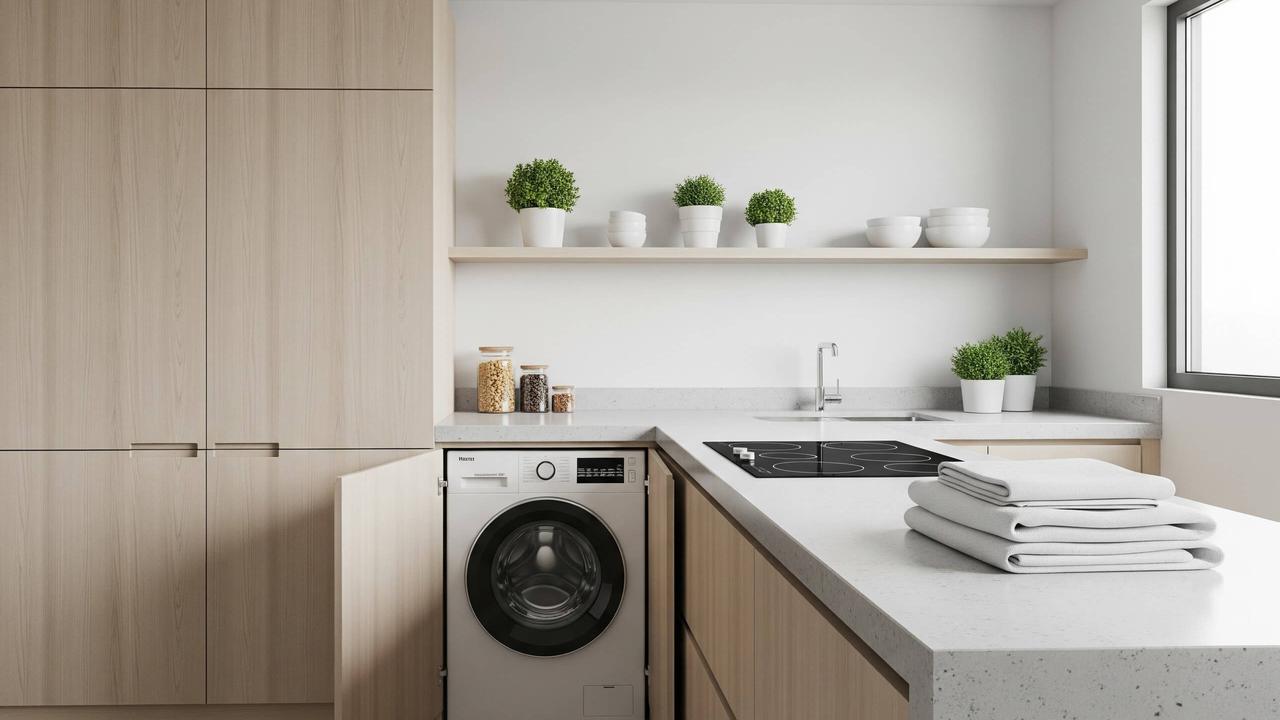 5 Ide Interior Dapur Menyatu dengan Ruang Cuci yang Fungsional ...