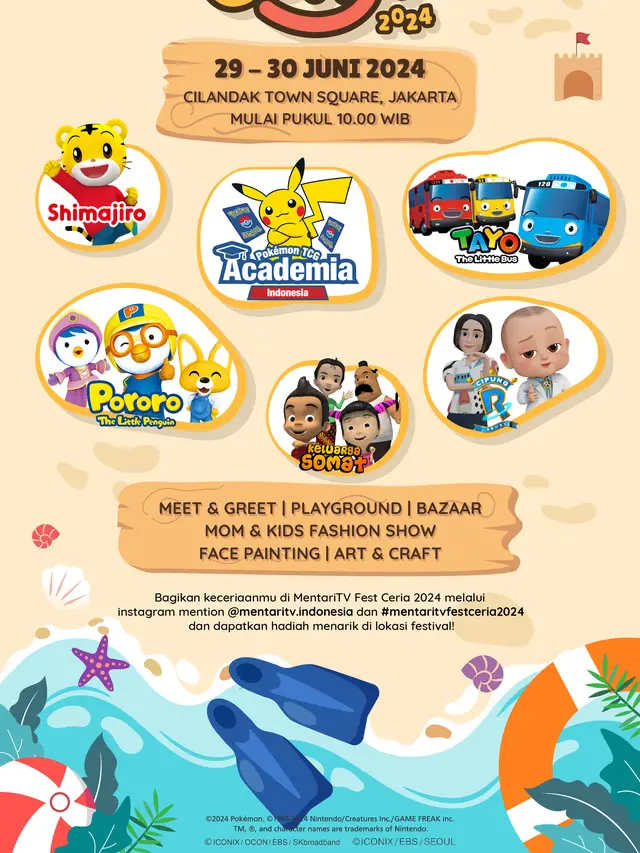 Intip Keseruan MentariTV Fest Ceria 2024, Ada Penampilan Pororo, Tayo, Shimajiro, dan Cipung ...