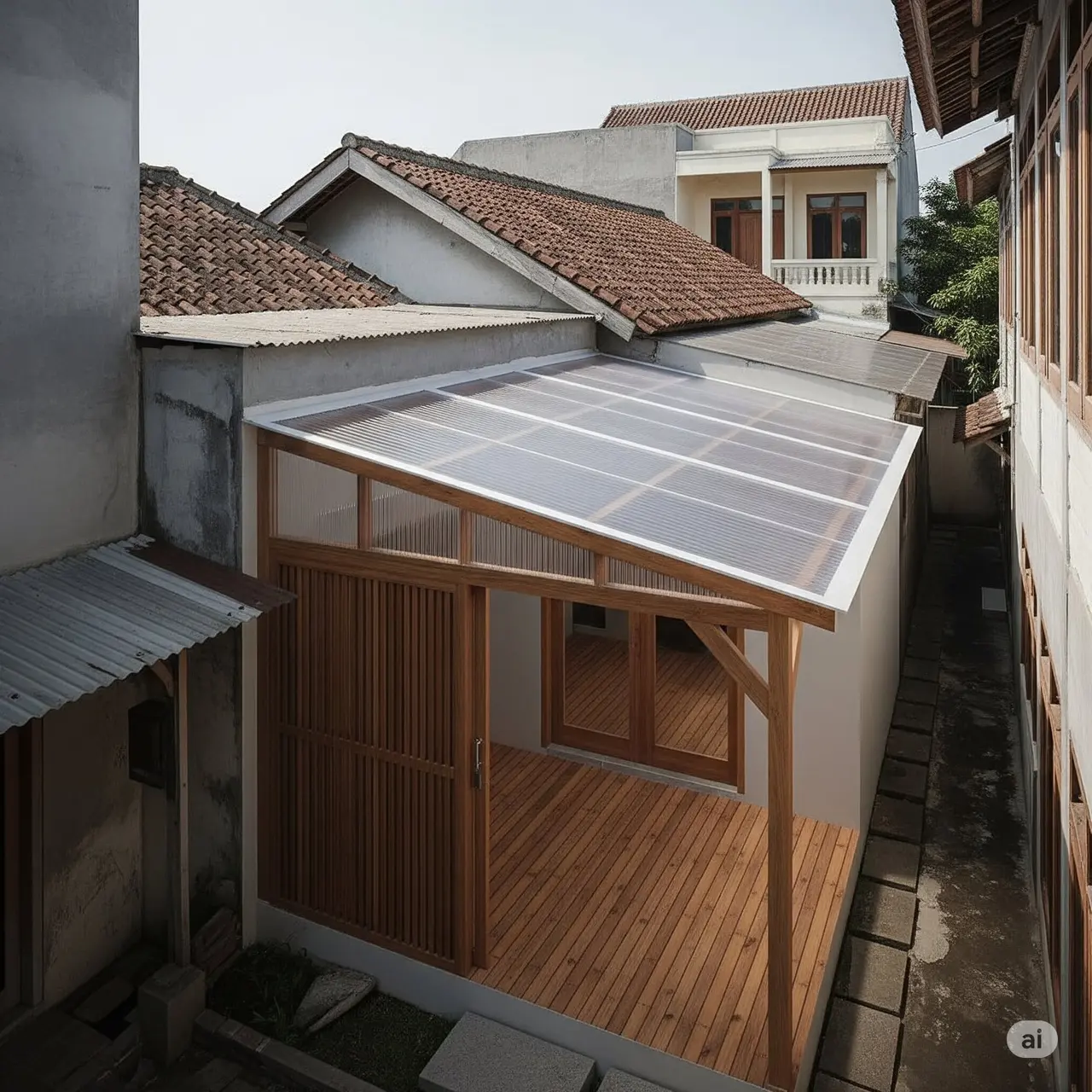 7 Bentuk Atap Teras Rumah Sederhana untuk Hunian di Kampung Padat ...