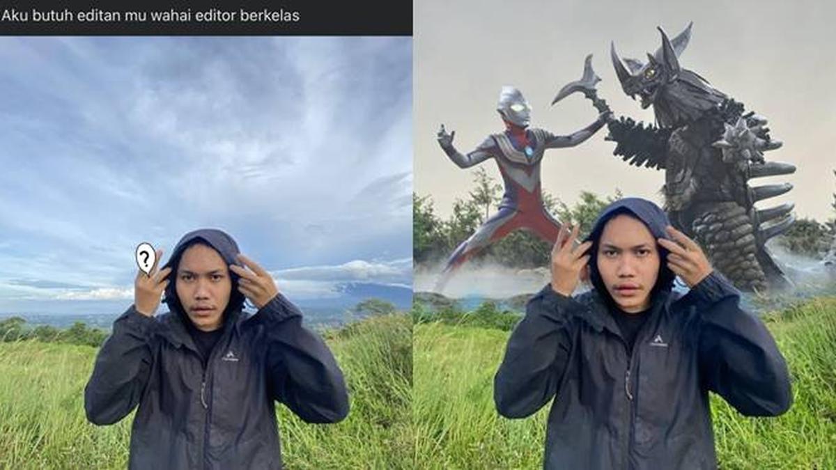 Minta Potretnya Diedit, 7 Hasil Editan Foto Pria Saat di Gunung Ini ...