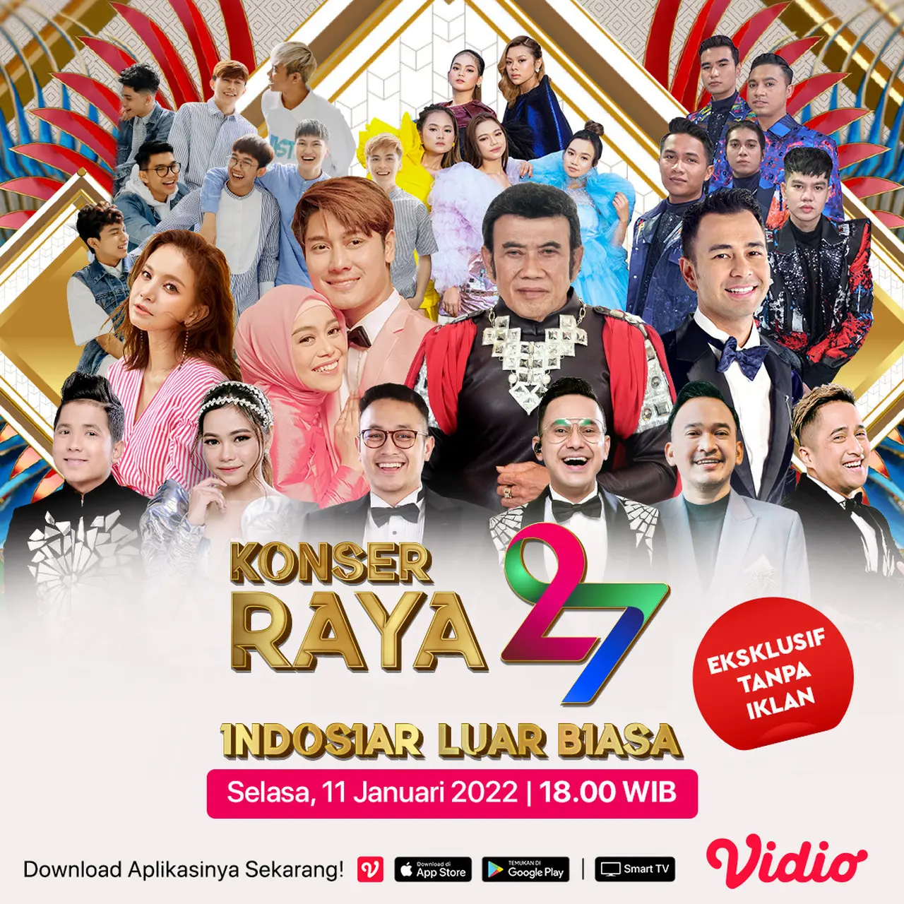 Saksikan Live Streaming Tayangan Konser Raya 27 Tahun Indosiar Luar Biasa, Selasa 11 Januari ...