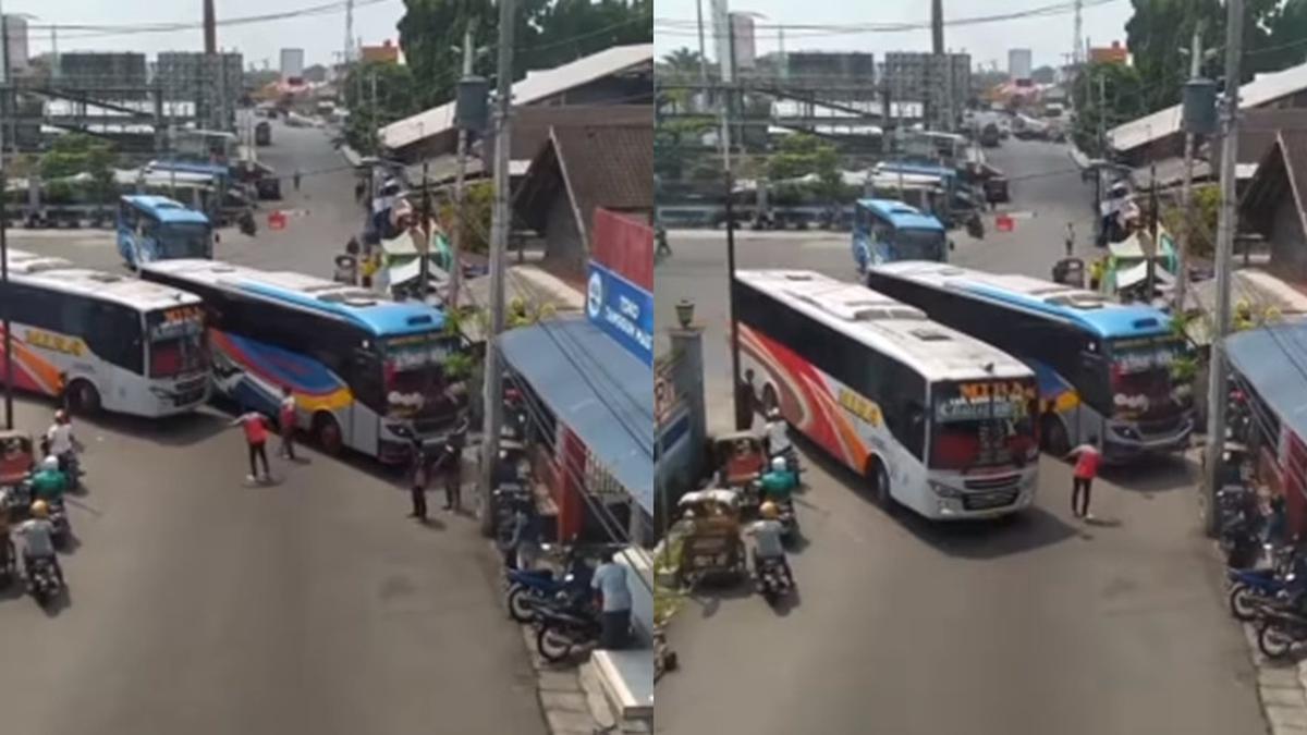 Dua Sopir Bus Sama-sama Tak Mau Ngalah saat Masuk Jalan, Disebut ...