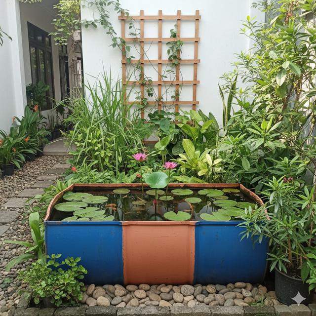 10 Model Kolam Ikan Mini untuk Taman Sempit, Pojokan Rumah Jadi Adem