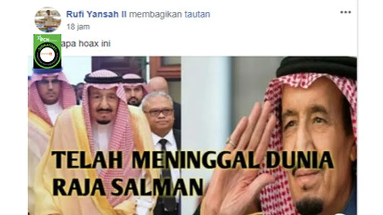Cek Fakta: Raja Salman Dikabarkan Meninggal Dunia, Benarkah? - Cek ...