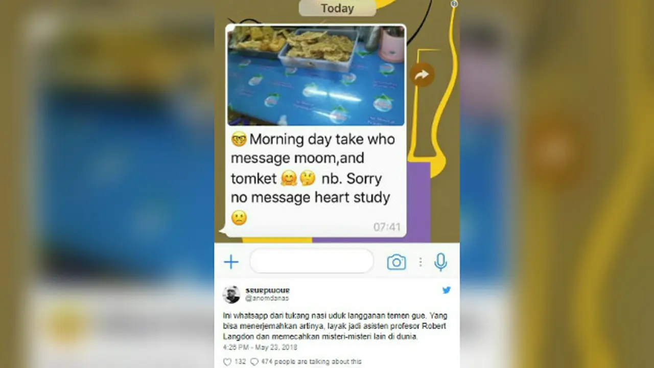 Pakai Bahasa Inggris, Pesan Singkat Penjual Nasi Malah Bikin Bingung ...