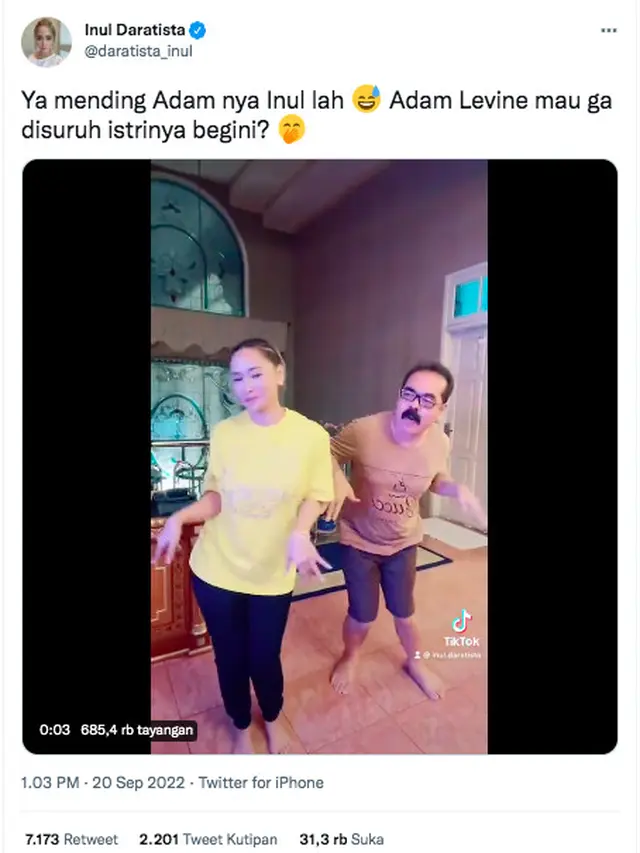 Adam Levine Disebut Selingkuh, Inul Daratista Langsung Bandingkan dengan Adam Suseno Sang Suami ...