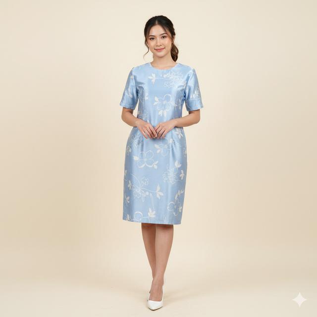 7 Model Dress Batik Lengan Pendek Motif Minimalis Warna Pastel yang ...