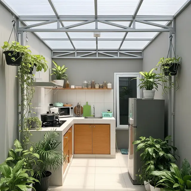9 Inspirasi Dapur Baja Ringan dengan Atap Transparan agar Hemat Listrik ...