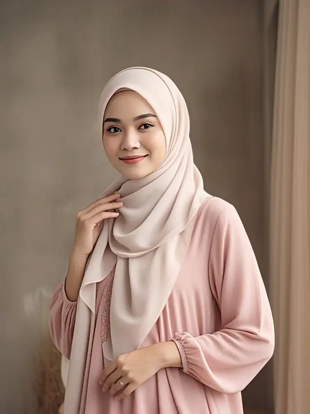 8 Model Gamis Baby Pink dan Silver Blue 2025, Pilihan Warna Lembut ...