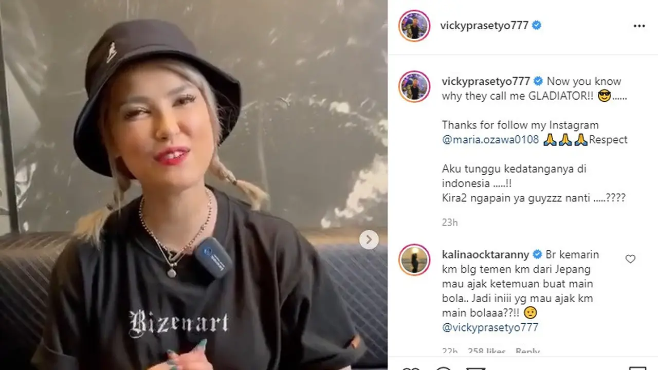 Maria Ozawa Ajak Vicky Prasetyo Bertemu, Kalina Ocktaranny Beri Reaksi - ShowBiz Liputan6.com