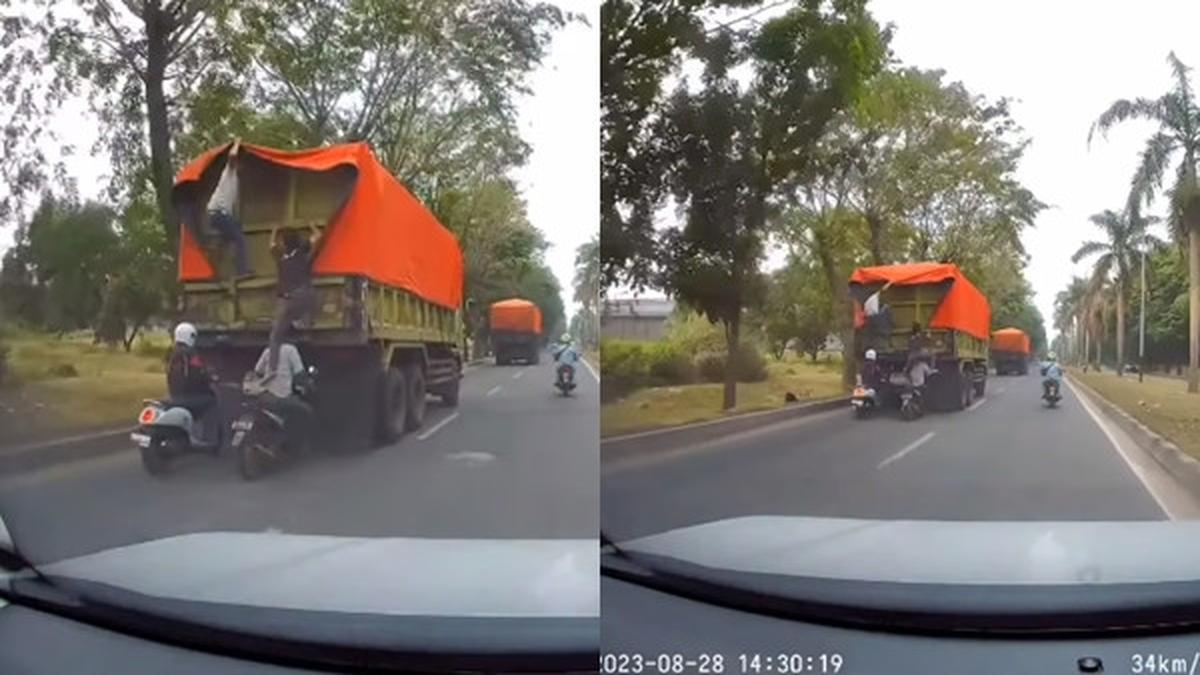Bajing Loncat Beraksi di Banten, Empat Pria Berusaha Curi Muatan Truk ...