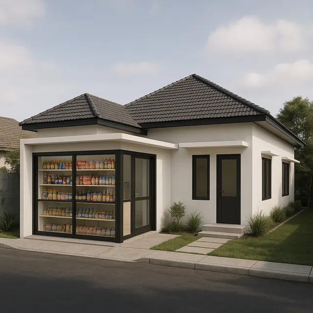 10 Model Rumah L-Shape dengan Warung Kecil di Depan, Hemat Ruang Tapi ...