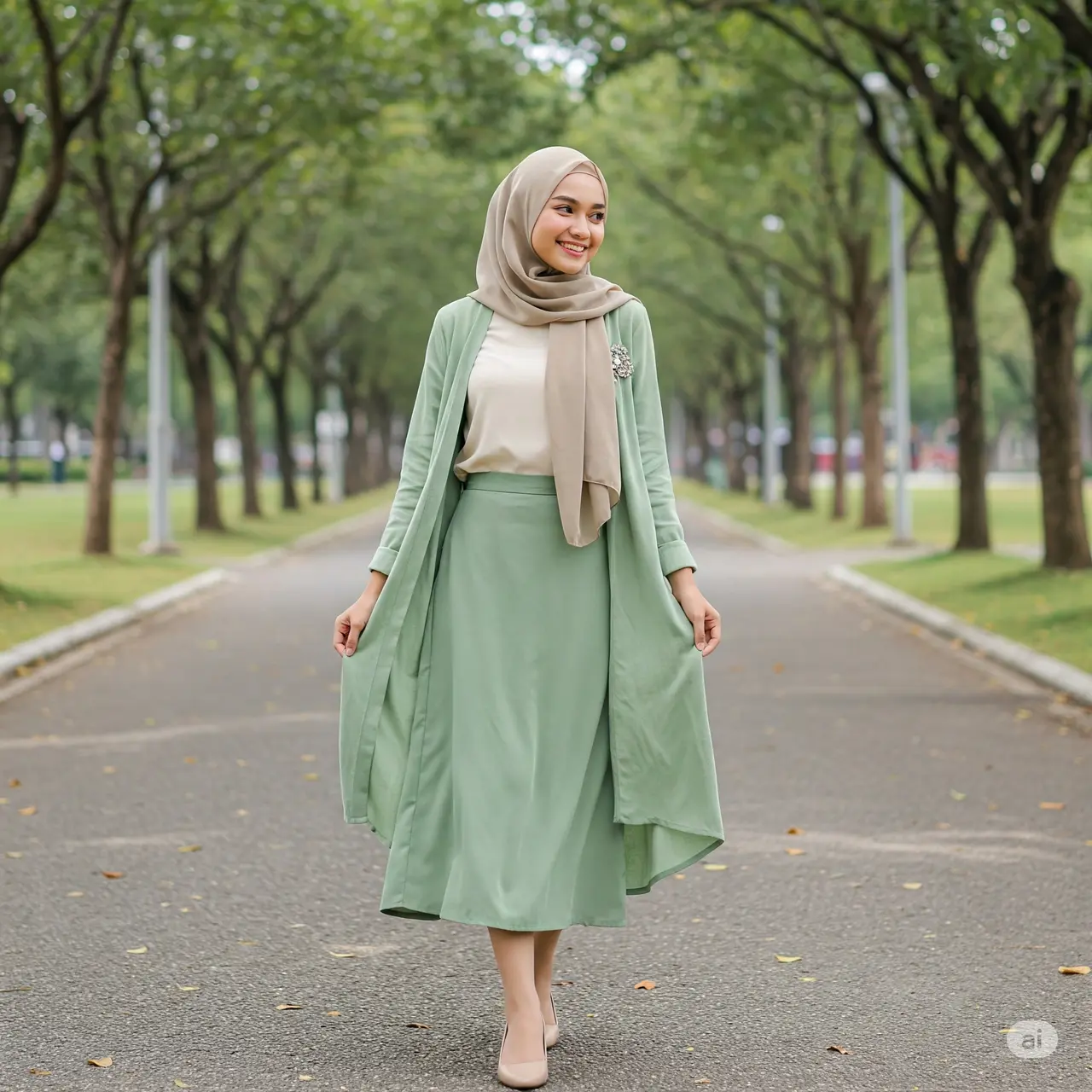 7 Outfit Korean Style Hijab Rok Terbaru 2025, Tampil Feminin dan Modis ...