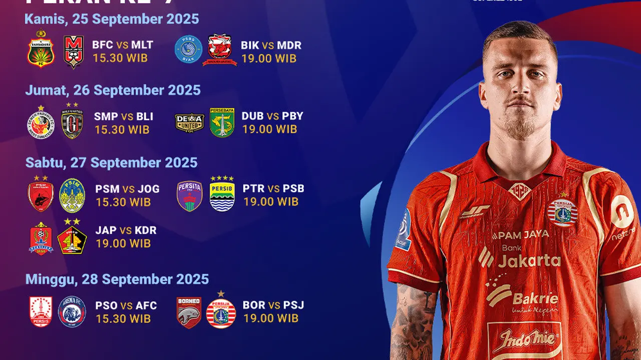 Jadwal dan Live Streaming BRI Super League 2025/2026 Pekan ke-7: Eksklusif di Vidio – KOMBI.ID