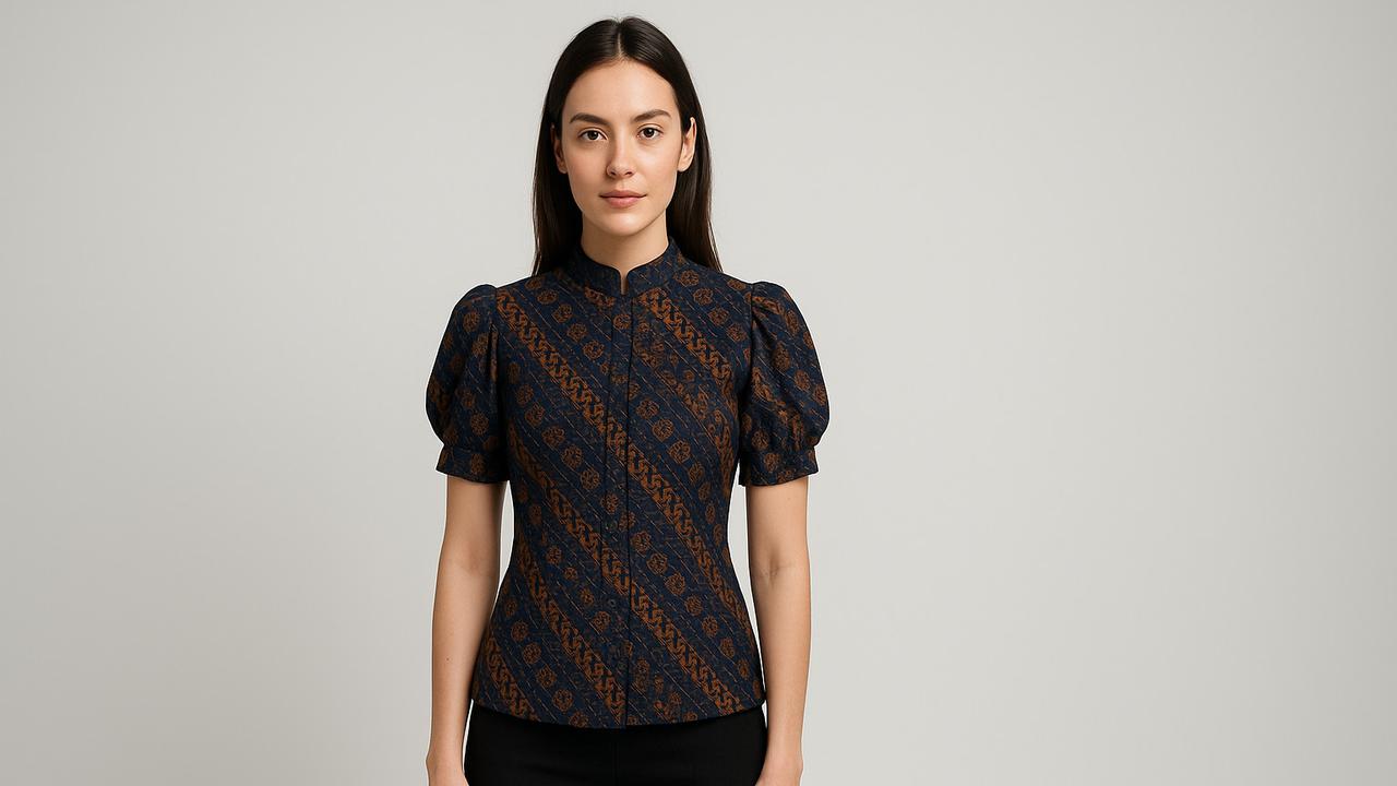 7 Model Baju Batik Kerah Shanghai untuk Kerja Kantoran, Tetap Rapi dan ...