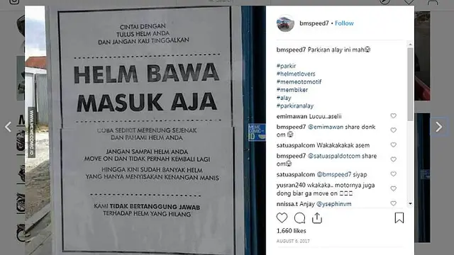 Meme Otomotif Pekan Ini: Parkiran Penyayang Helm Motor - Otomotif ...