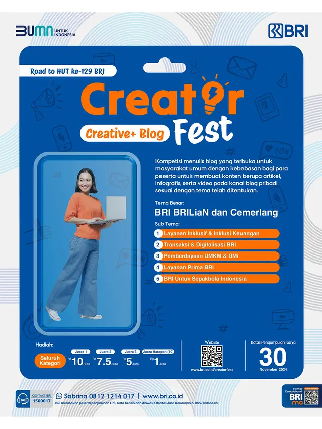Syarat dan Ketentuan Kompetisi BRI Creator Fest 2024 Berhadiah Rp600 ...