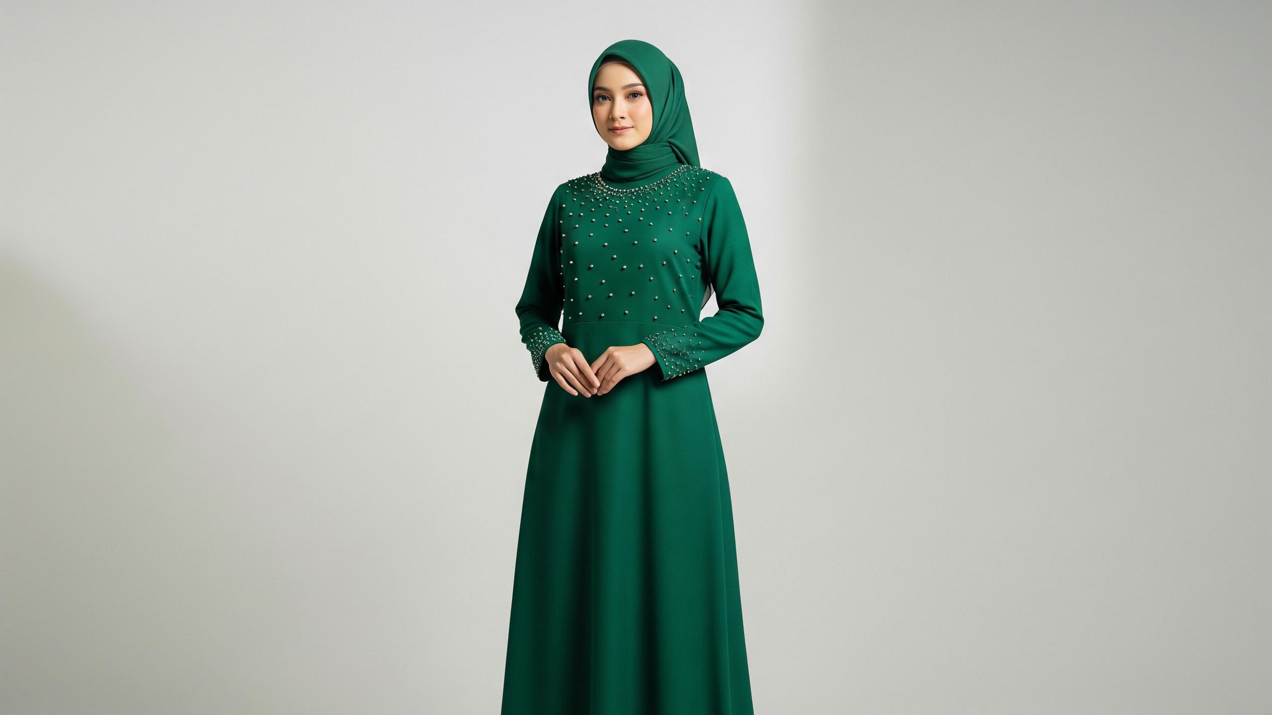 8 Model Gamis Emerald Green Elegan 2026, Inspirasi Anggun, Modern, dan ...