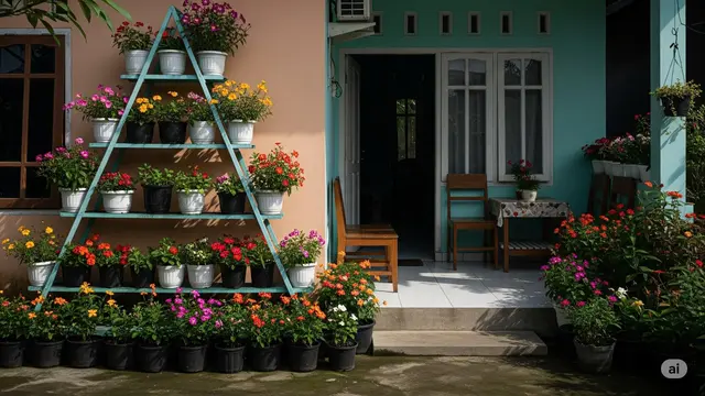 10 Cara Menata Bunga di Teras Rumah Sederhana 2025, Tampak Luas & Indah ...