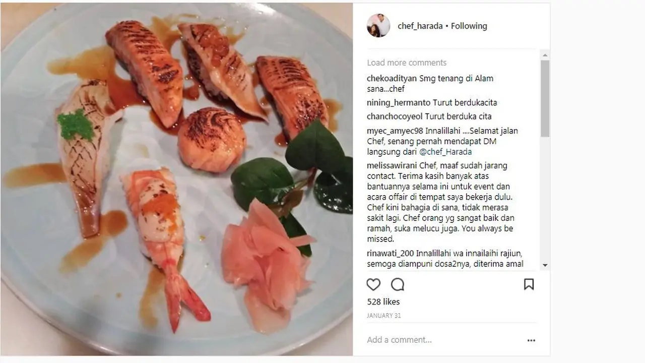 Makanan Terakhir yang Dimasak Chef Harada - ShowBiz Liputan6.com