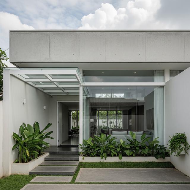 9 Inspirasi Rumah Minimalis dengan Atap Datar Kombinasi Kanopi, Fasad ...