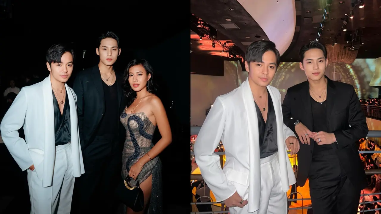 Usai Foto Bareng Mingyu, Angga dan Shenina Asyik Ngobrol dengan Lisa BLACKPINK di Acara Bulgari ...