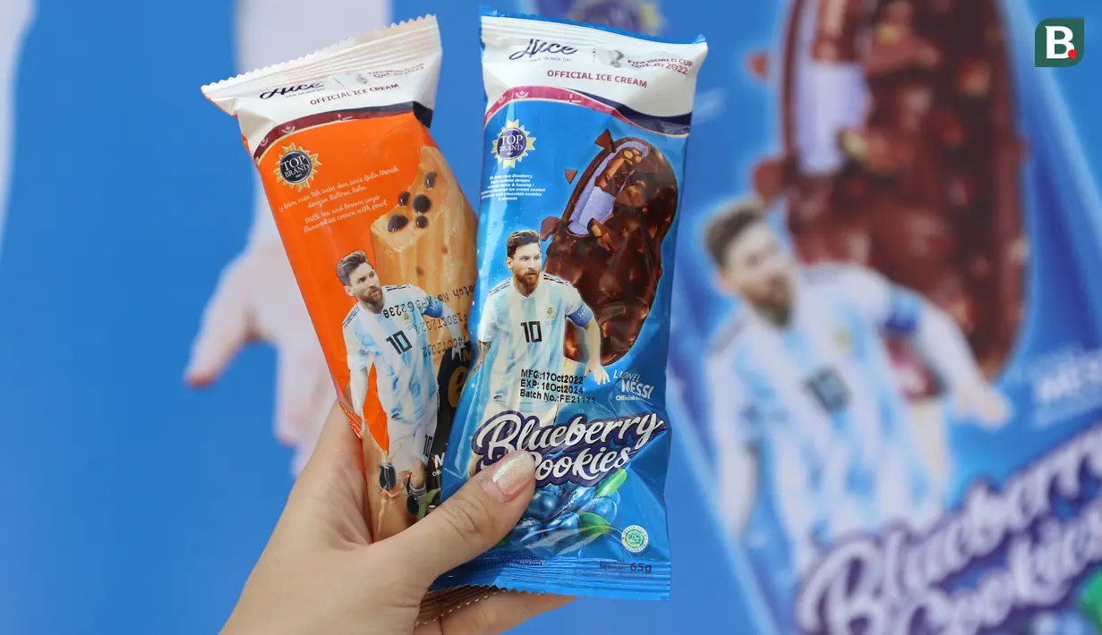 Foto: Menikmati Segarnya Es Krim Pilihan Lionel Messi, Aice Blueberry ...