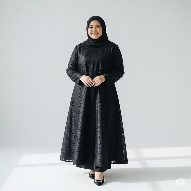 11 Model Gamis Full Brokat Simple Tapi Mewah untuk Wanita Gemuk, Rahasia Tampil Memukau - Hot ...