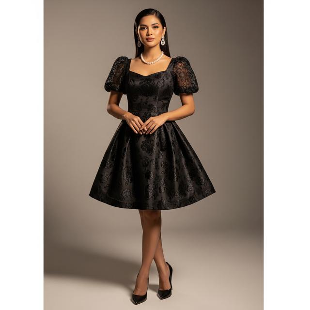 12 Dress Brokat Lengan Balon Pendek Paling Memukau 2025, Stunning dan ...