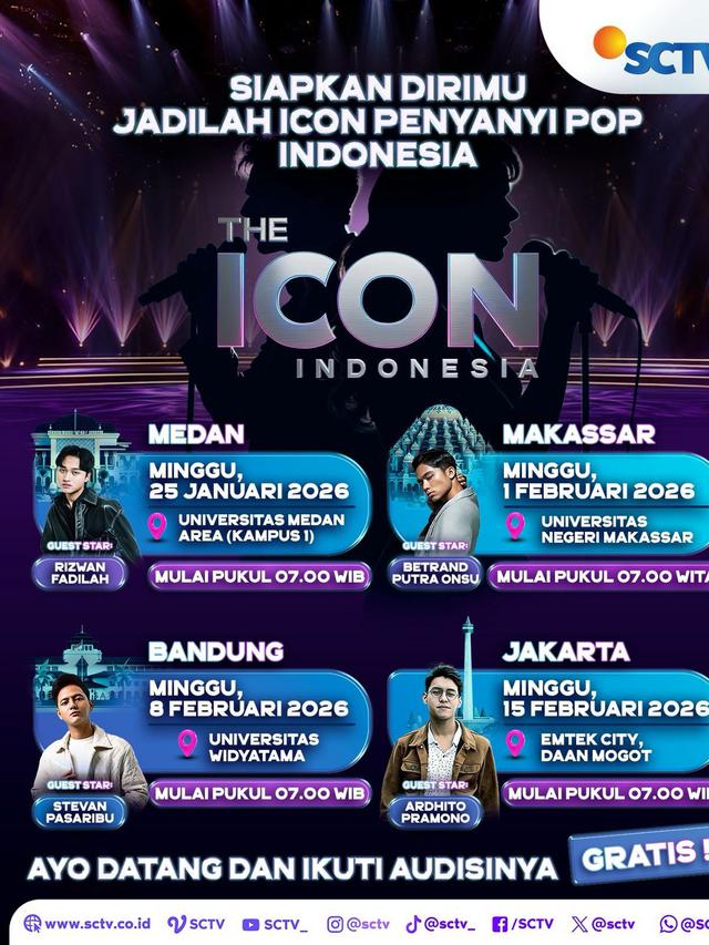 SCTV Gelar The Icon Indonesia, Ajang Pencarian Generasi Baru Penyanyi ...