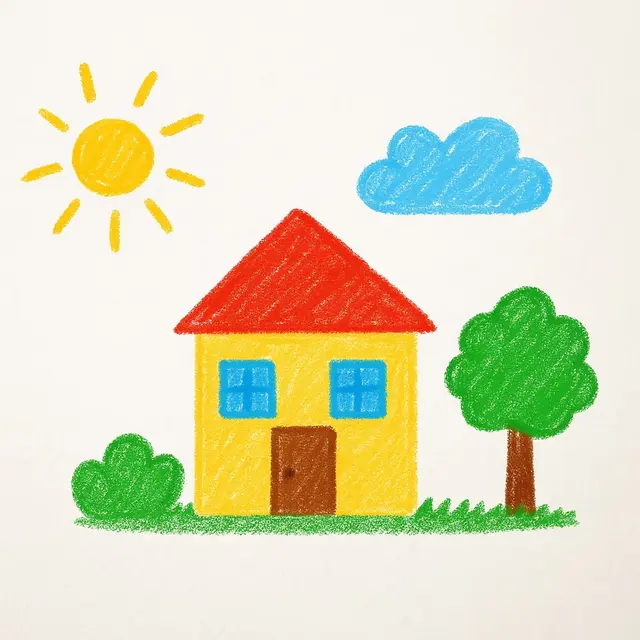 6 Gambar Rumah yang Mudah Ditiru Anak-Anak, Warna-Warni dan Ceria