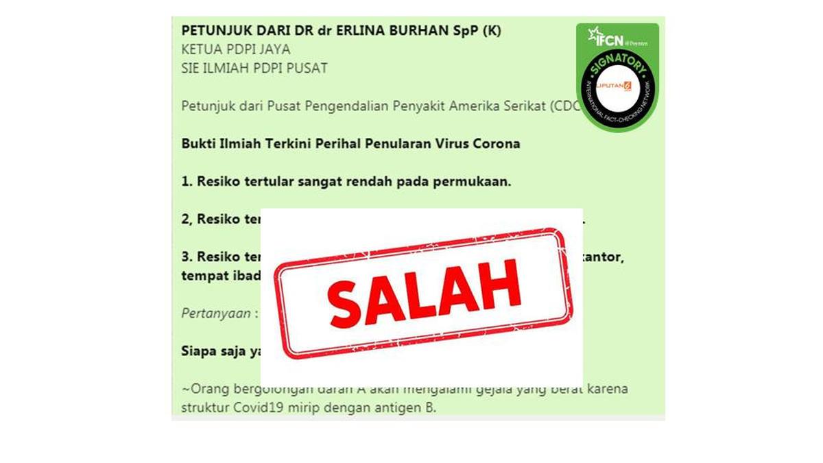 Cek Fakta: Tidak Benar Pesan Berantai Berisi Bukti Ilmiah Terkait ...