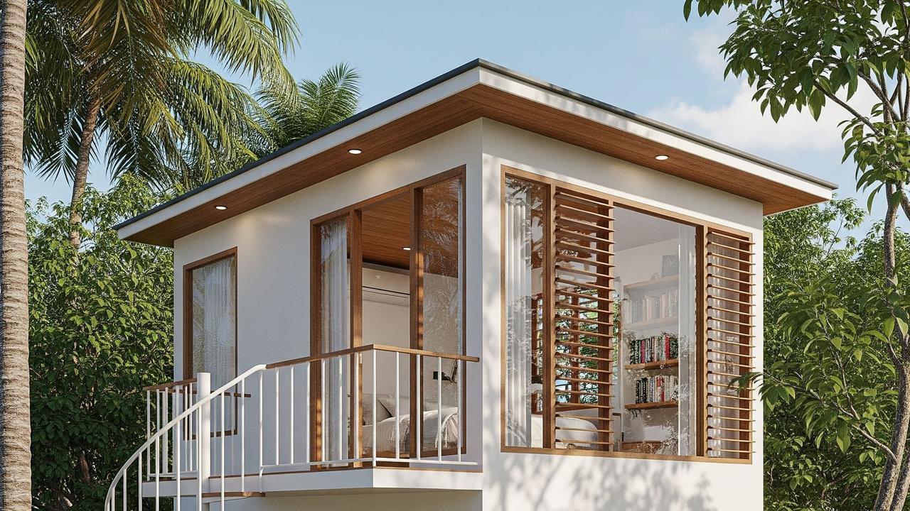 10 Inspirasi Desain Rumah 4x4 Sederhana 2 Lantai 2 Kamar, Mungil tapi ...