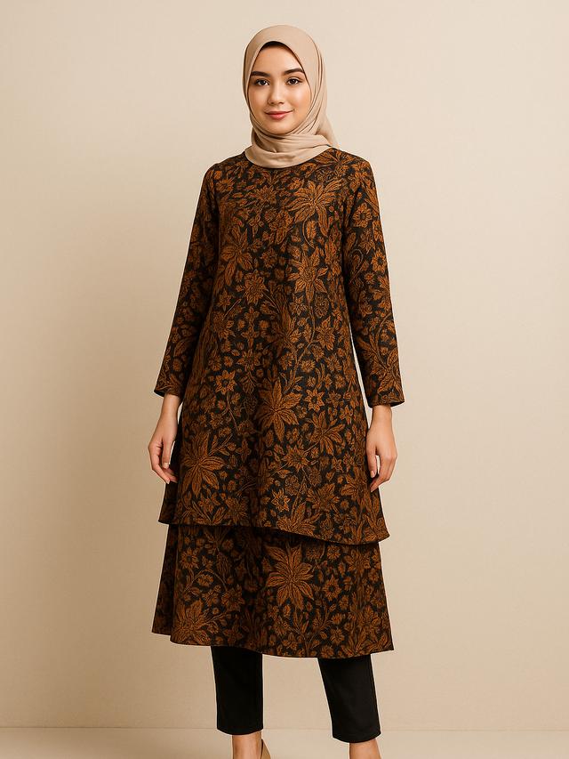7 Model Tunik Batik Panjang Kekinian yang Lagi Tren, Tampil Anggun Modern