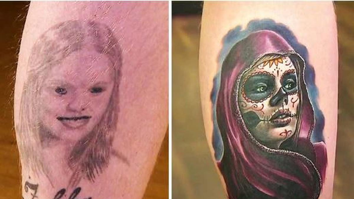 Efek Putus Cinta, 6 Tato Wajah Pacar Cewek Ini Diubah Jadi Seram - Hot ...