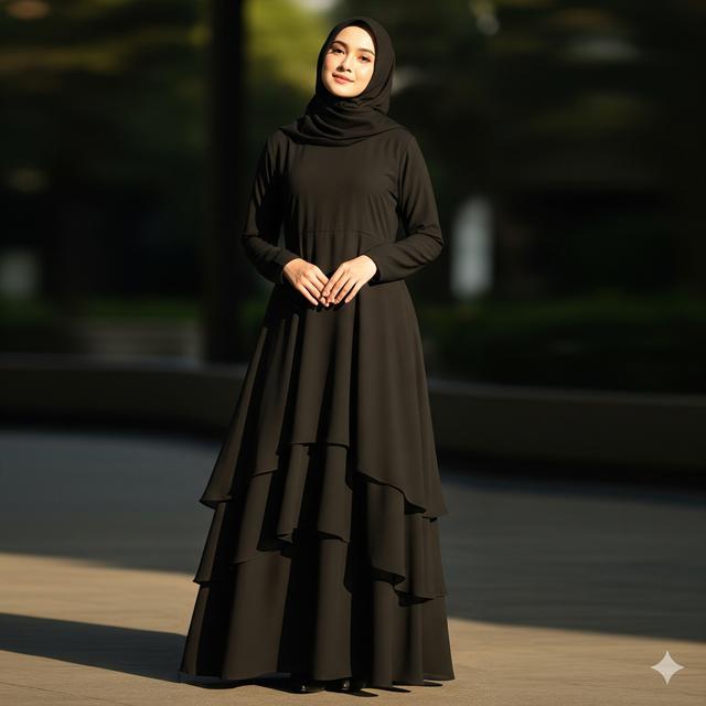 11 Model Gamis Hitam Polos Elegan untuk Acara Formal, Tampil Anggun dan ...