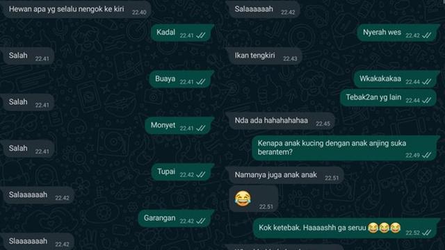 6 Chat ke Pacar Main Tebak-Tebakan Lucu Ini Bikin Senyum Lebar - Hot Liputan6.com