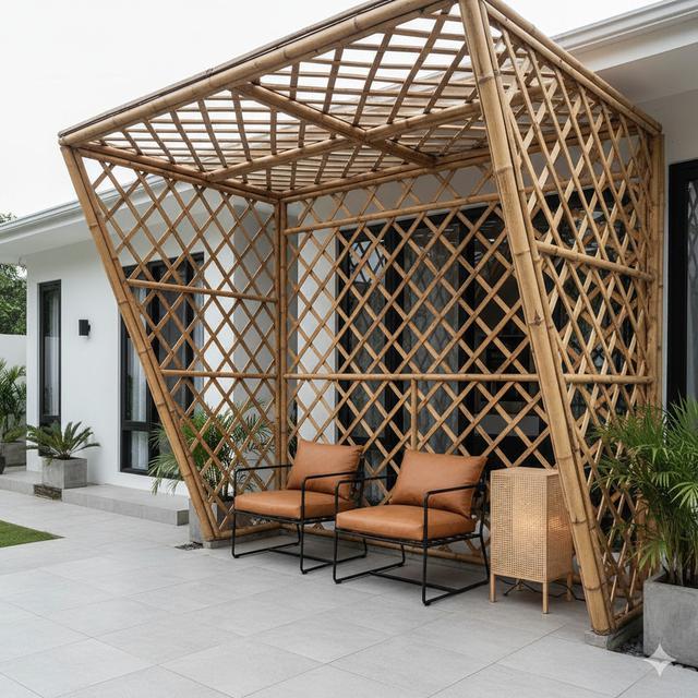 10 Teras Rumah Tanpa Tiang dengan Konsep Bambu Minimalis yang Unik 2025