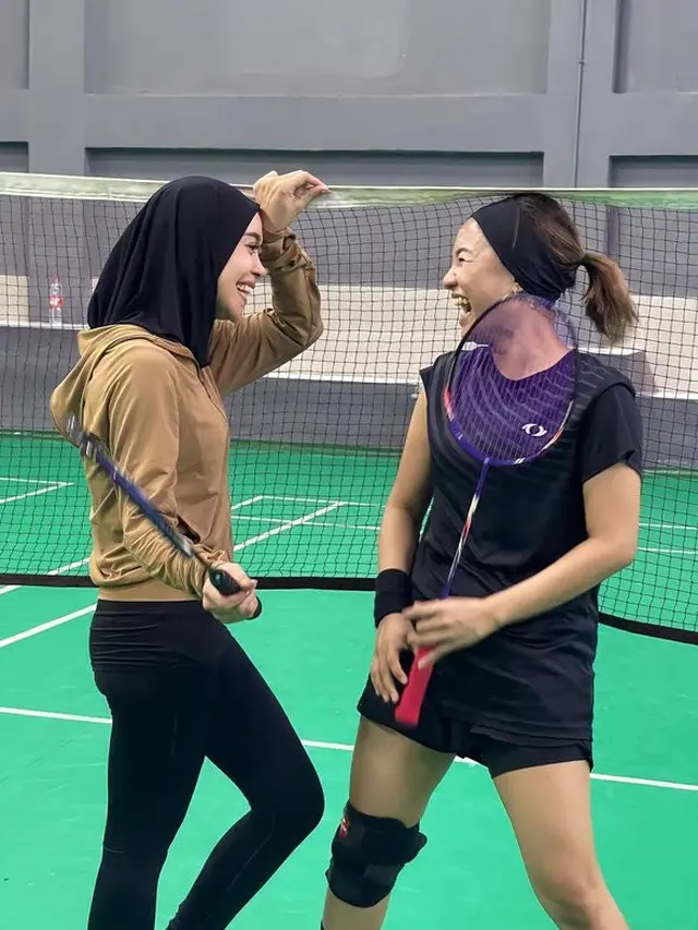 6 Potret Keseruan Lesti Kejora yang Rajin Main Badminton - Entertainment Fimela.com