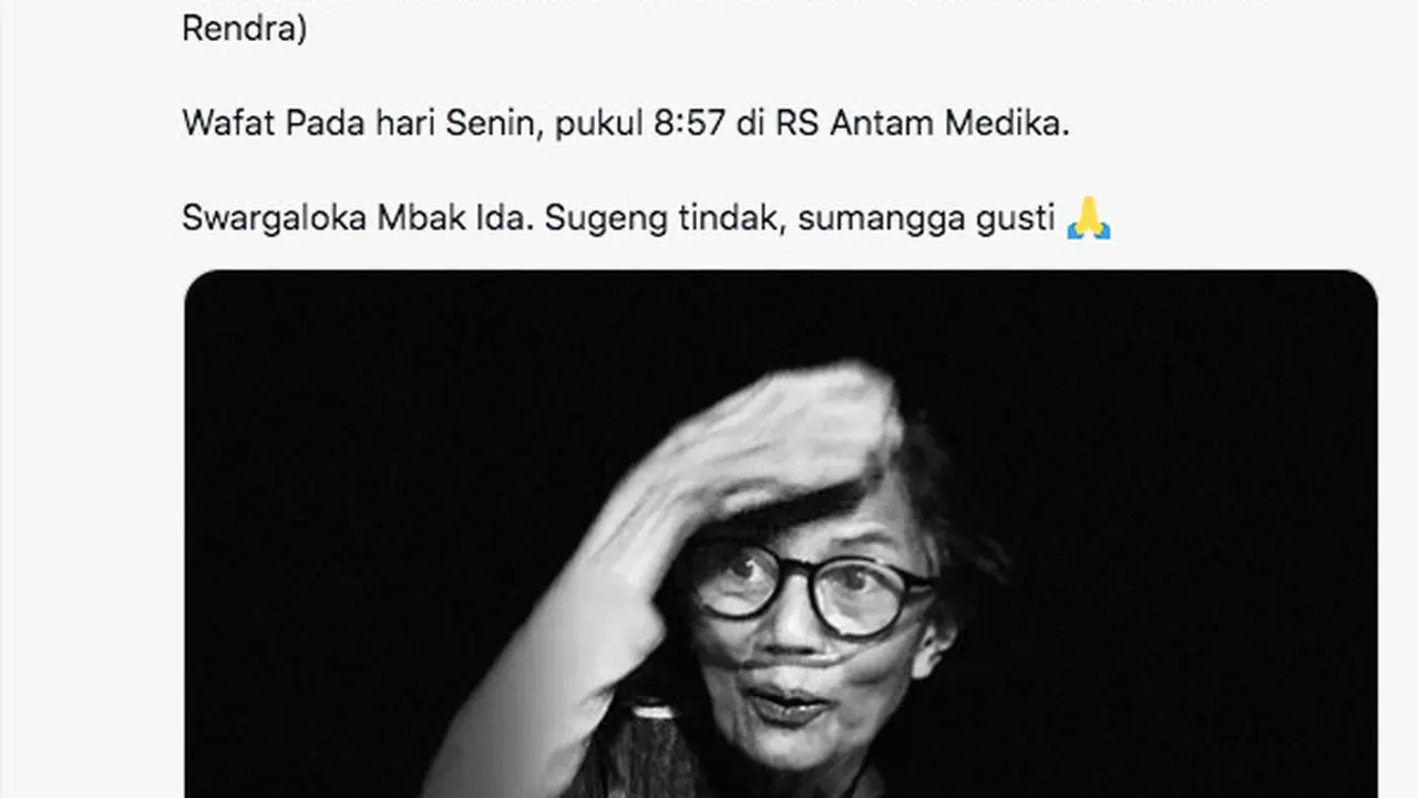 Istri WS Rendra Meninggal Dunia - ShowBiz Liputan6.com