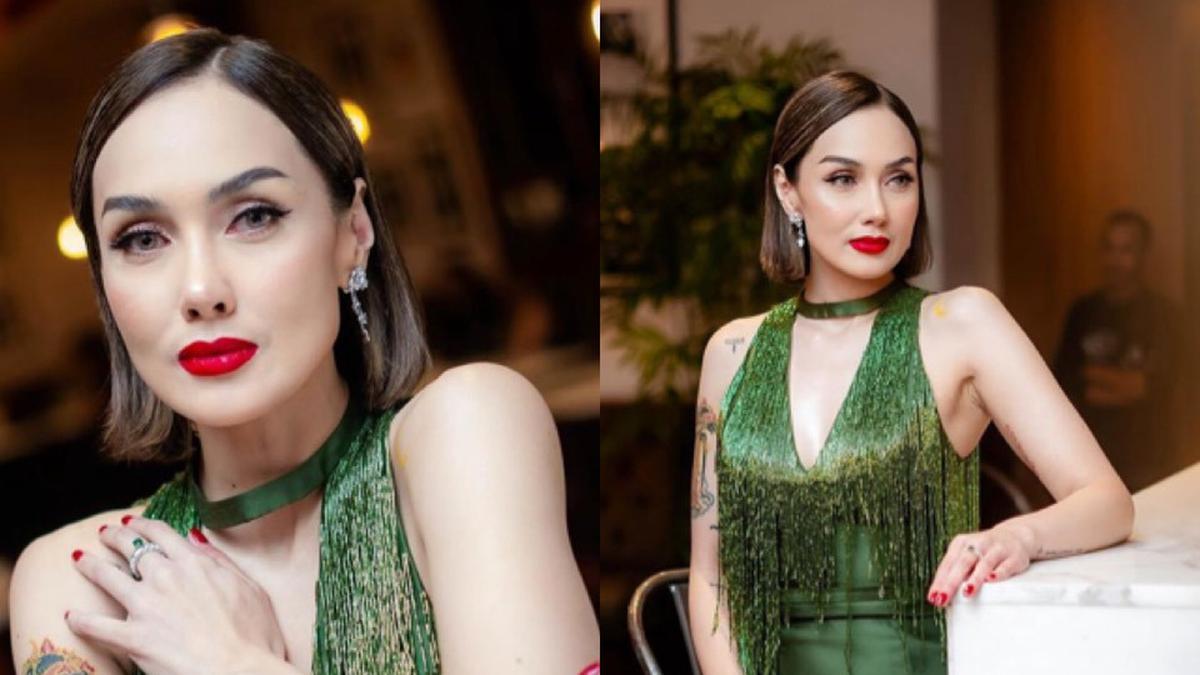 8 Gaya Gorgeous Sara Wijayanto Kenakan Dress Hijau Panjang dan Lipstik ...