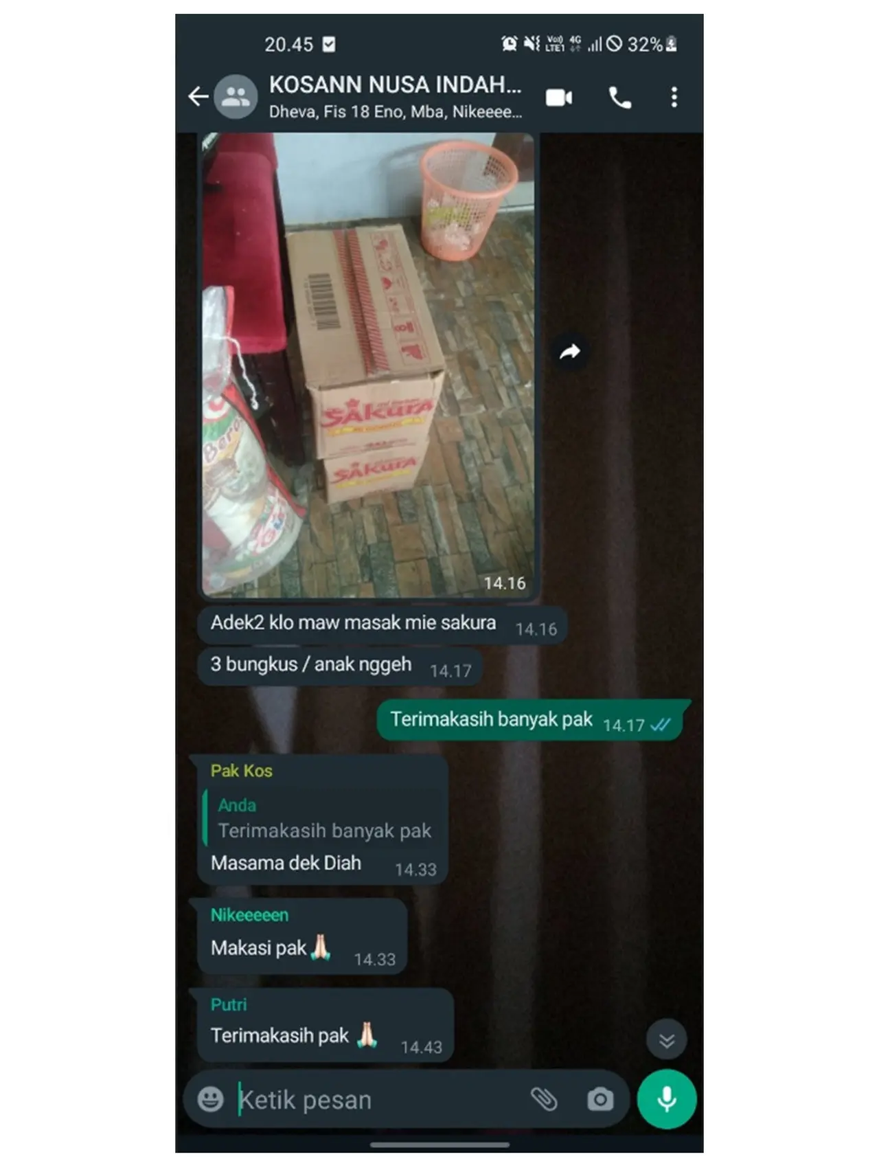 6 Chat Ibu Kos Sediakan Makanan Gratis Ini Idaman, Bikin Betah di ...